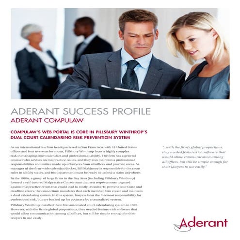 Aderant CompuLaw Web Portal Case Study | PDF