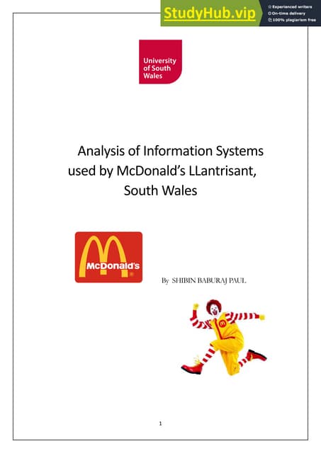 Information system used in mcdonalds | PDF