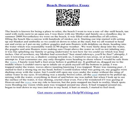 A Descriptive Essay On The Beach | PDF