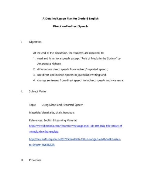 Lesson Plan 5 Direct Speech lesson-plan-5-direct-speech