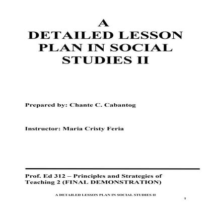 A detailed lesson plan in social studies II | DOC