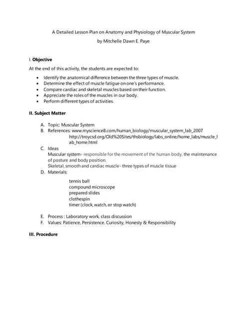 Lesson plan on Nervous system 10 | DOCX | Biological Sciences | Science