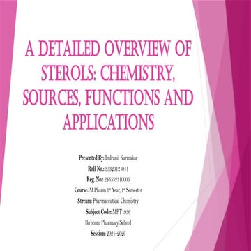 A Detailed Overview of Sterols Chemistry, Sources, Functions and ...