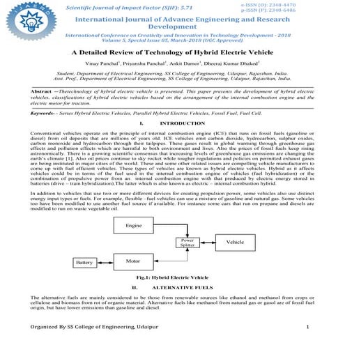 A detailed review of technology of hybrid electric vehicle | PDF ...