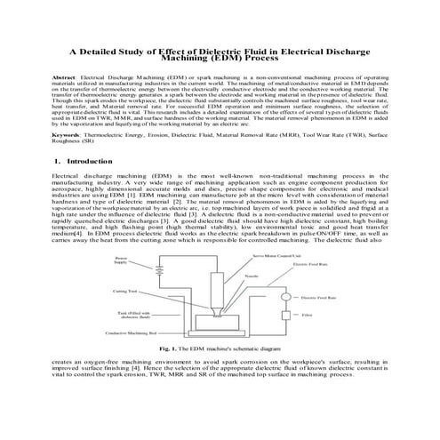 A Detailed Study of Effect of Dielectric Fluid in Electrical Discharge Machining (EDM) Process ...