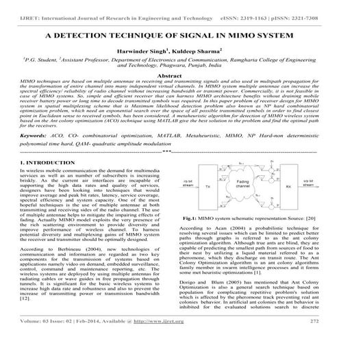 A detection technique of signal in mimo system | PDF | Computer Networking | Computing