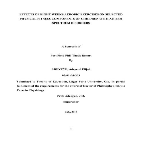 Adeyeye adeyemi elijah synopsis faculty presentation july 18, 2019 ...