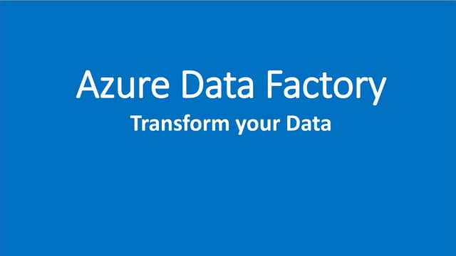 Build Etl Process Using Azure Data Factory Pptx Cloud Computing