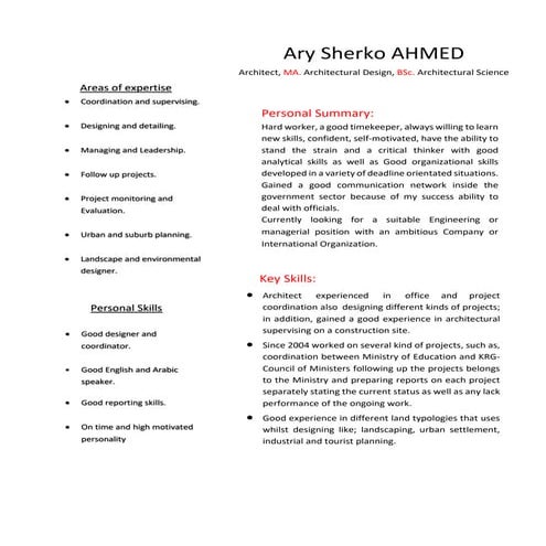 Ary Ahmed CV 2017 | PDF