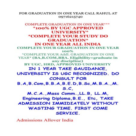 Fast track graduation and degree course | PDF