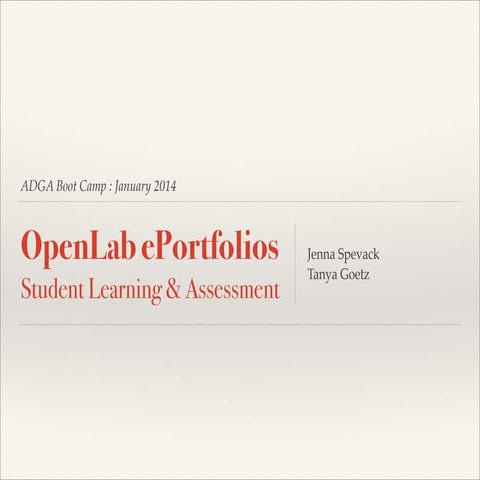ADGA OpenLab ePortfolios | PPT