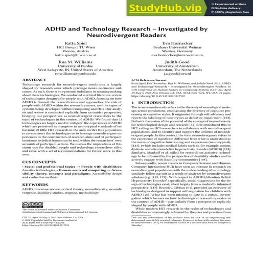 ADHD And Technology Research Investigated By Neurodivergent Readers | PDF