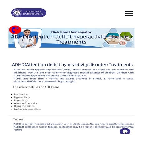 ADHD Homeopathy Treatments in Bangalore -Rich Care.pdf