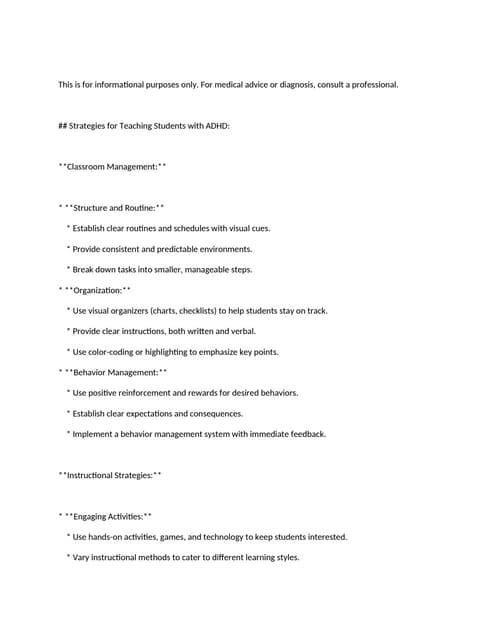 ADHD Powerpoint Presentation | PPT