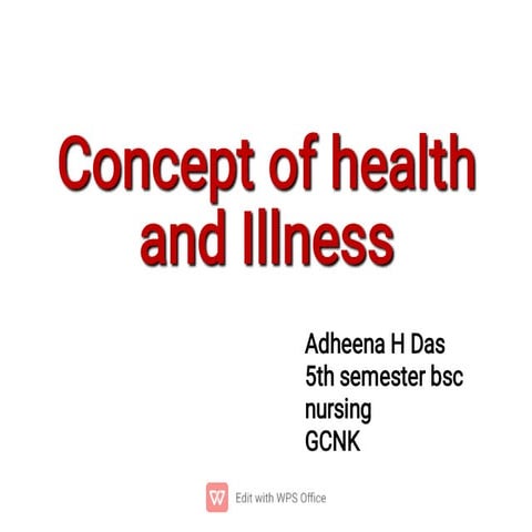 Explain about illness it's effects and difference with sickness | PDF