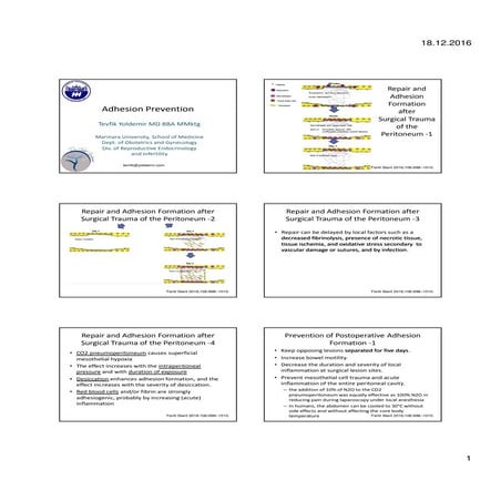 Adhesion prevention | PDF