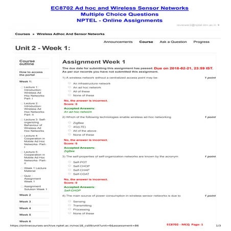 adhoc and wireless sensor network nptel assignment answers (1).pdf