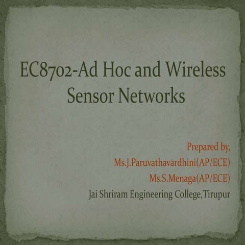 Applications Of Ad Hoc And Wireless Sensor Networks Ppt 5143