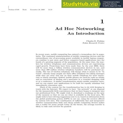 Ad Hoc Networking An Introduction | PDF