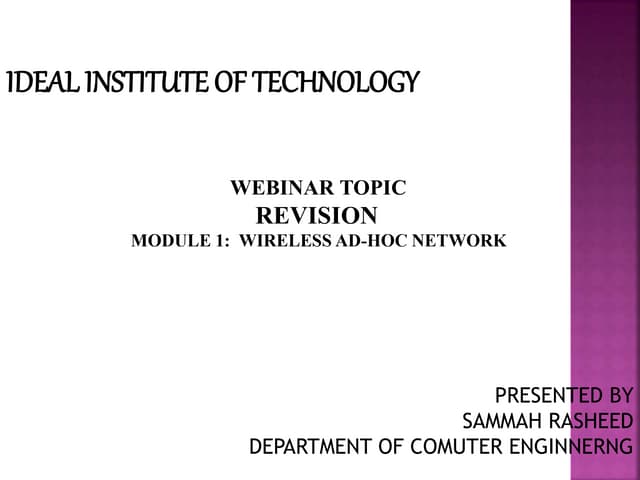 Adhoc Network Ppt Pptx