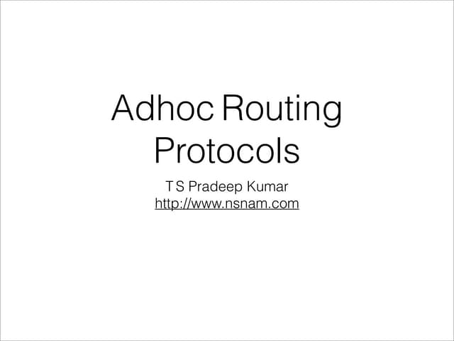 Adhoc routing protocols | PDF Adhoc routing protocols | PDF
