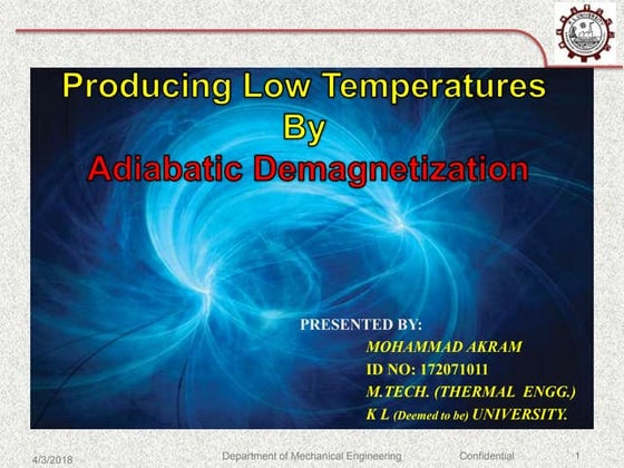 Adiabatic de magnetization | PPTX