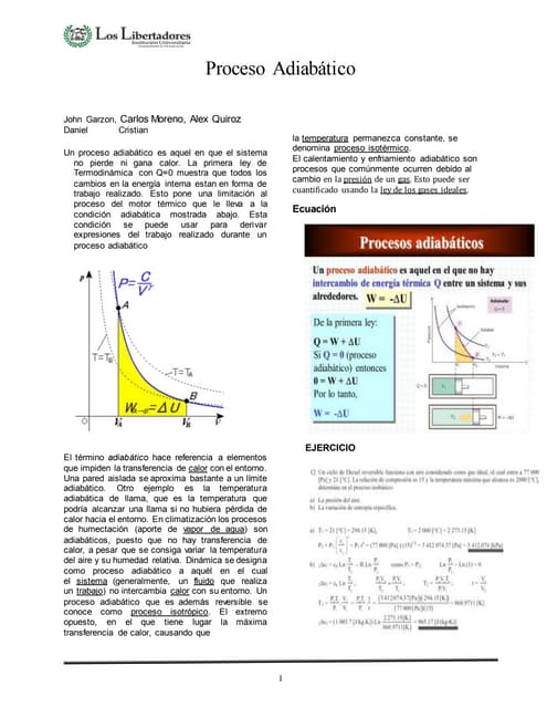 Diatermico Y Adiabatico Procesos Termodinámicos | PPT