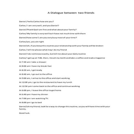 A dialogue between two friends | PDF