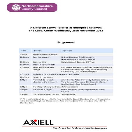 A different story - programme and speakers | PDF