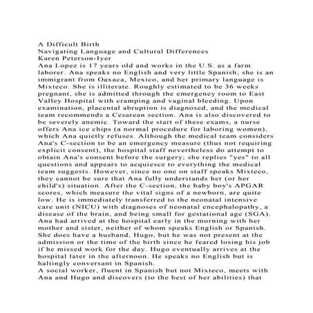 A Difficult Birth Navigating Language and Cultural Differences.docx