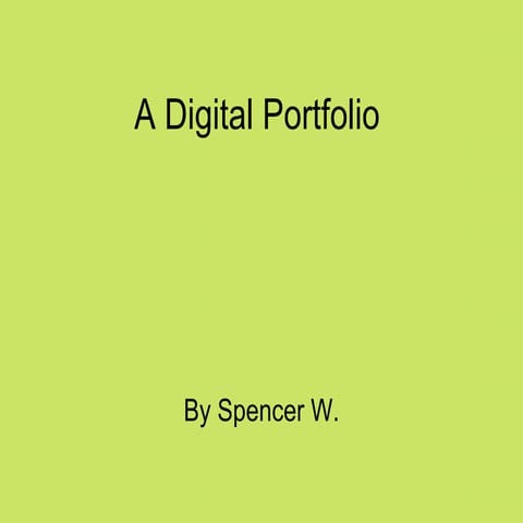 A digital portfolio | PPT