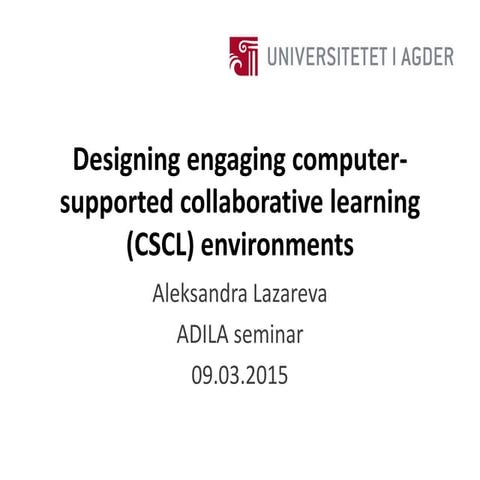 Designing CSCL environments | PPT