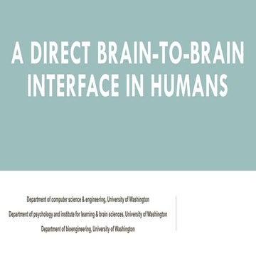 A direct brain to-brain interface in humans | PDF