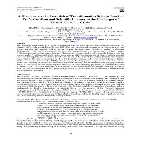 A discourse on the essentials of transformative science teacher | PDF ...