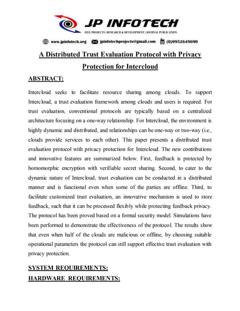 A Distributed Trust Evaluation Protocol With Privacy Protection For