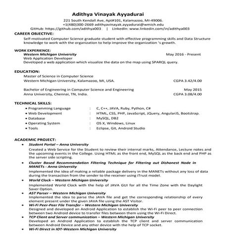 Adithya vinayak ayyadurai | PDF