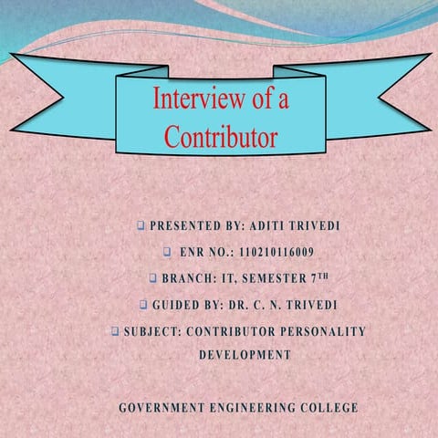 Interview of a contributor | PPT