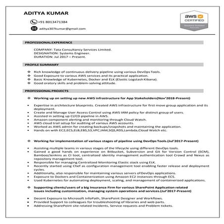 Aditya_AWS_CV | PDF