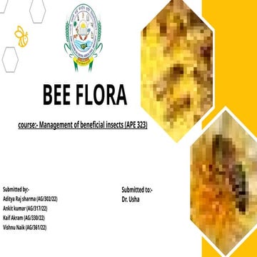 bee flora and forage month wise calendar | PPTX