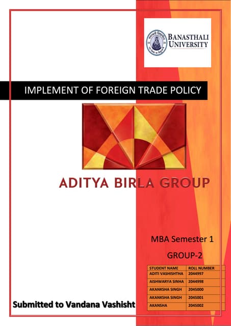 Aditya birla group presentation | PPTX