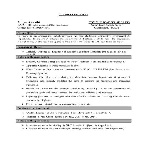 Aditya CV | DOCX