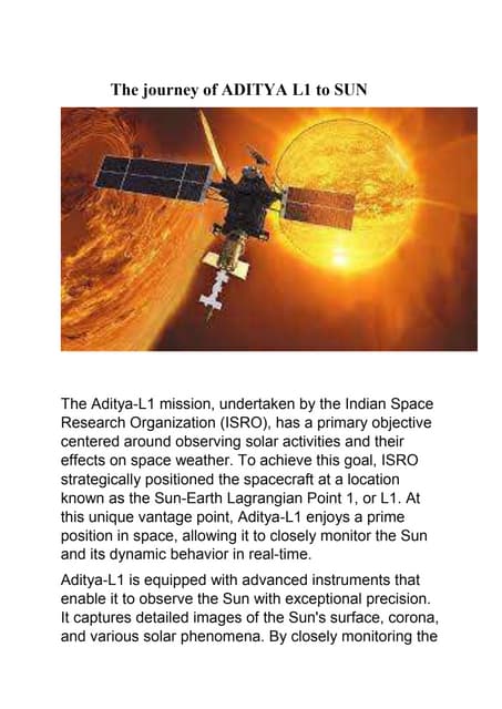 India's Aditya-L1 Solar Mission Successfully Launched: A New Dawn in ...