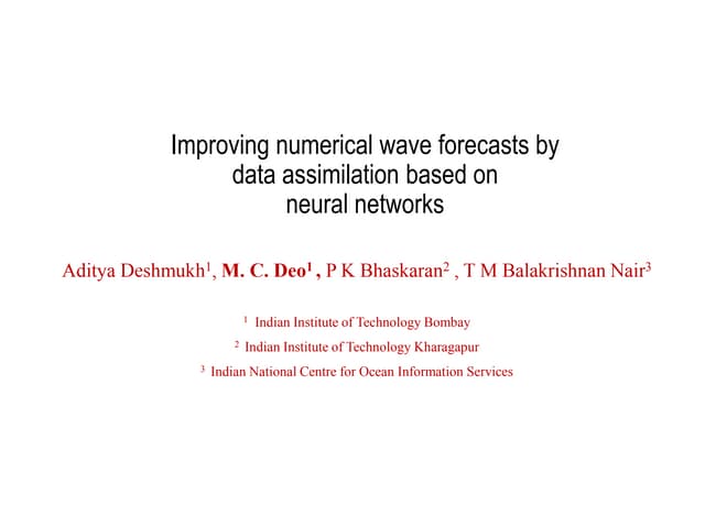 Improving Numerical Wave Forecasts By Data Assimilation Based On Neural