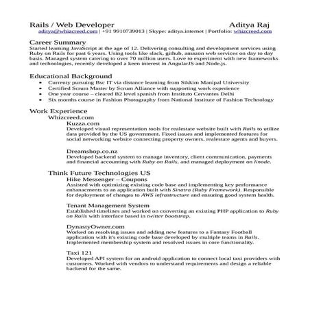 Aditya raj cv | DOC