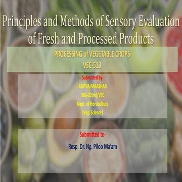 Descriptive analysis for sensory evaluation | PPTX