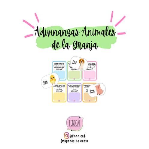 Adivinanzas Animales de la Granja colores | PDF