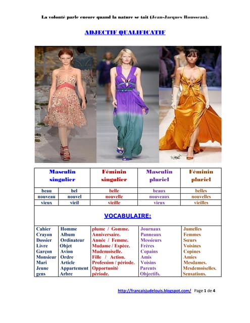 Les Adjectifs | PPTX
