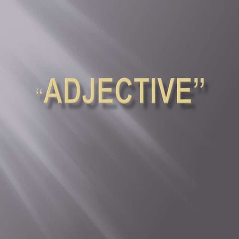English Lesson: Order of Adjectives in a Series | PPTX