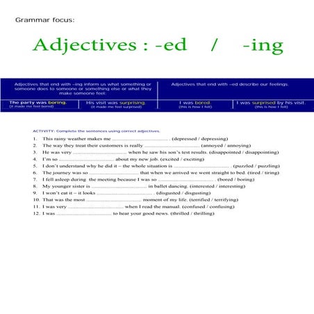 adjective- ed or ing-2 | PDF