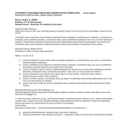 Adjective+adverb+phrase+lesson+plan | DOC